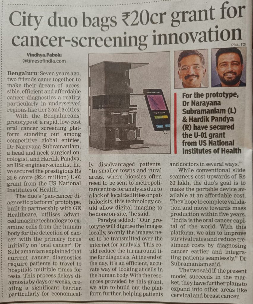 NIH Grant of $2.4 million for AI-Enabled Oral Cancer Detection System ...